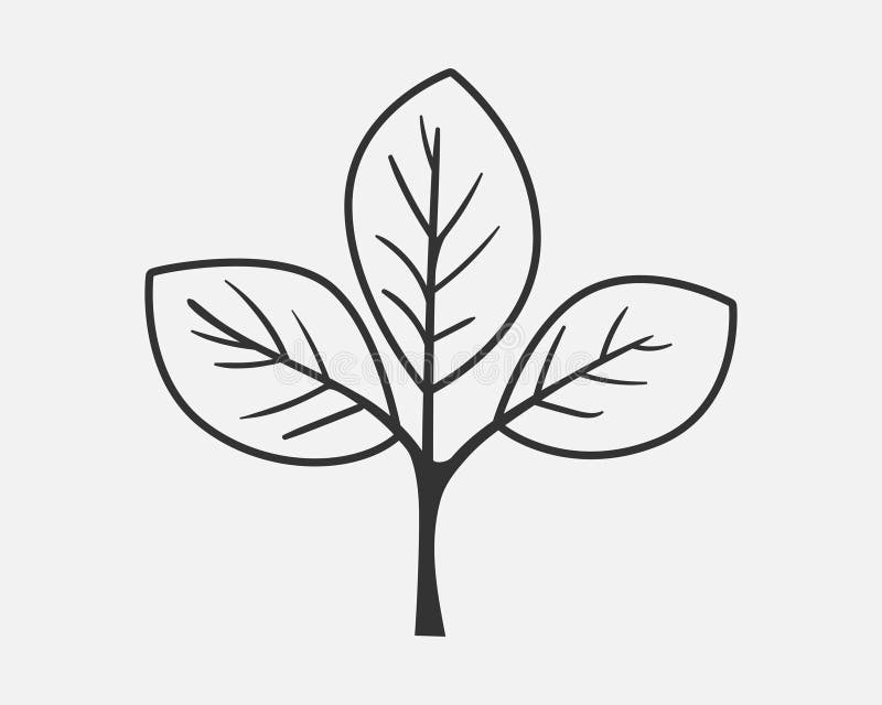 Sprout with Leaf Vector Icon. Plant Symbol of Nature and Environment ...
