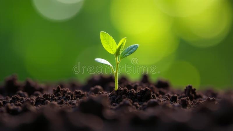A Sprout Peeks Out from Under the Ground Stock Image - Image of ground ...