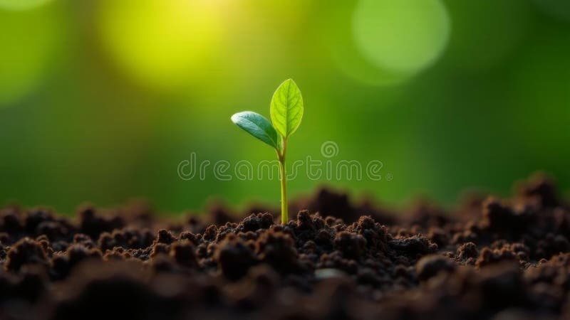 A Sprout Peeks Out from Under the Ground Stock Image - Image of peeks ...