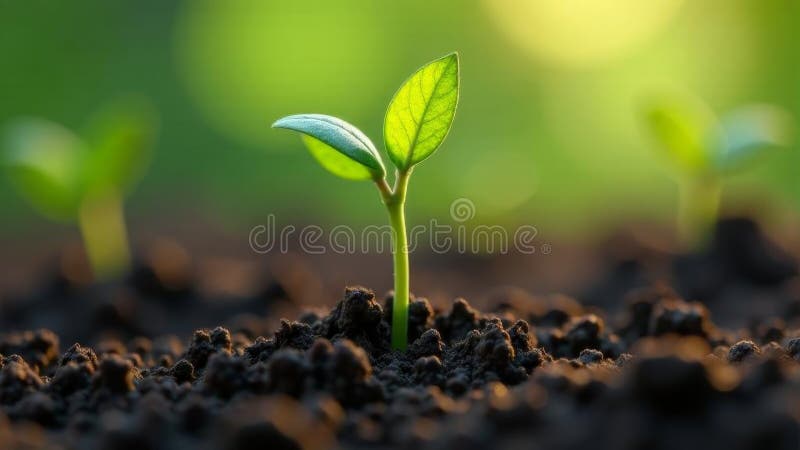 A Sprout Peeks Out from Under the Ground Stock Image - Image of growing ...