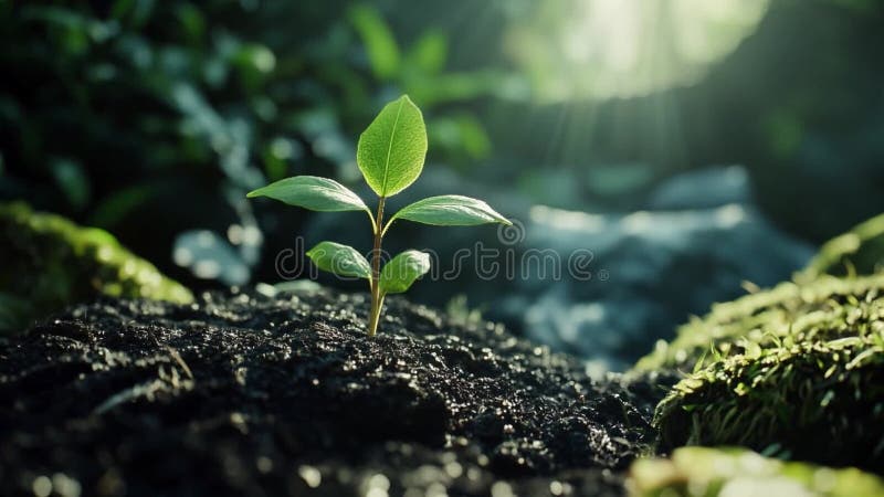 Sprout or Seedling Swaying in the Wind in the Forest Stock Video ...