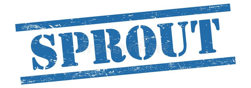 SPROUT Text on Blue Grungy Lines Stamp Stock Illustration ...