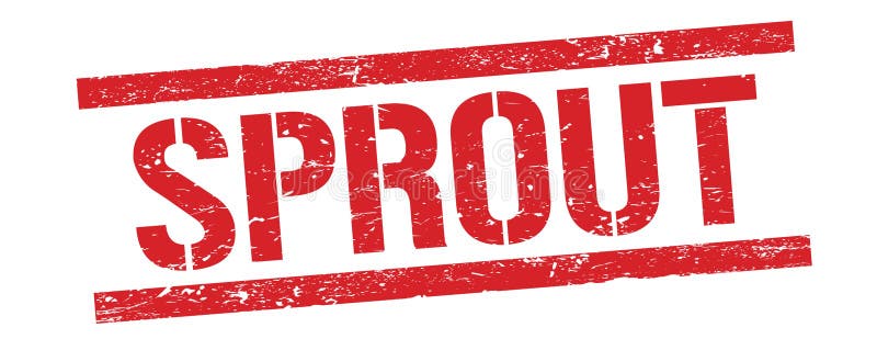 SPROUT Text on Red Vintage Lines Stamp Stock Illustration ...