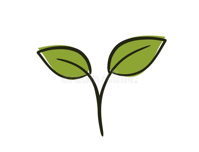 Sprout with Two Leaves. Spring, Planting and Nature Design Element ...