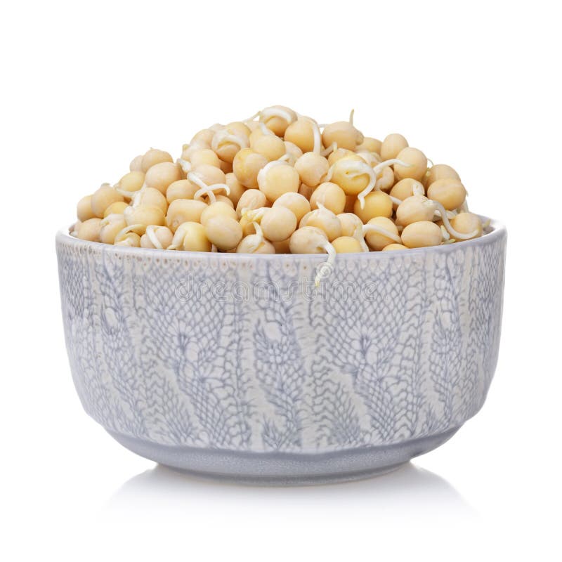 Sprouted Peas in a Cup Isolated on White Background Stock Photo - Image ...