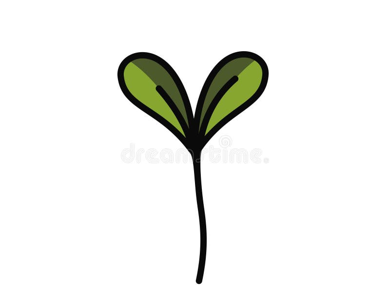 Sprouted Plant Illustration in Green Colors. Seedling, Planting and ...
