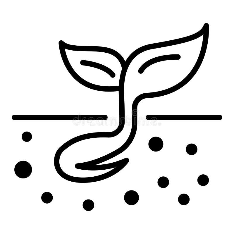 Sprouted Seed Icon, Outline Style Stock Vector - Illustration of icon ...