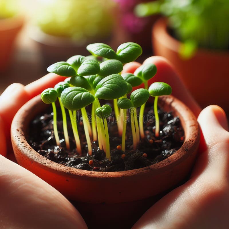 Sprouting Plants, Close Up, Photo V Stock Image - Image of sprouting ...