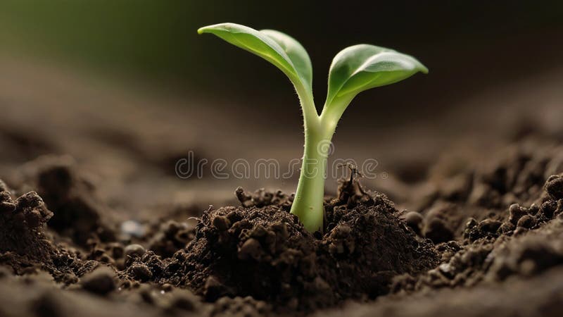 Sprouts Grow Out of the Loose Soil, Earth Day Stock Illustration ...