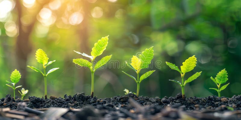 Sprouts of New Trees. Eco-life and Spring Concept Created with ...