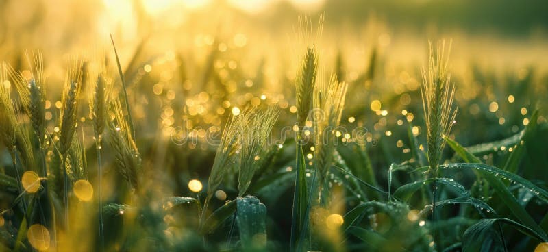 Sprouts in the Spring Field. Agriculture Banner. Sprouting Seeds from a ...