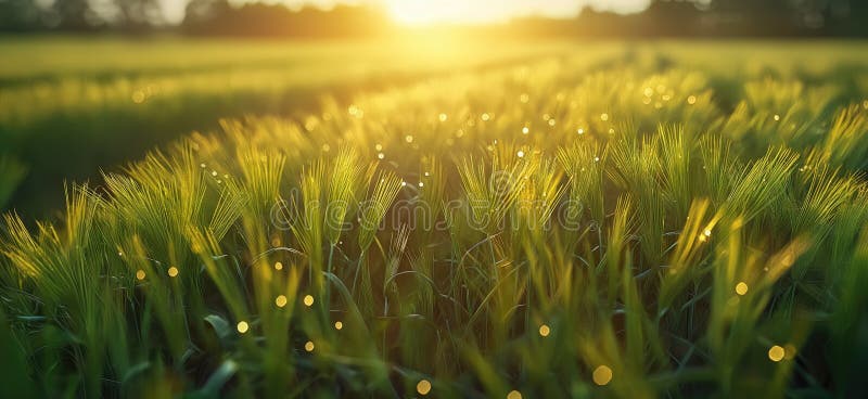 Sprouts in the Spring Field. Agriculture Banner. Sprouting Seeds from a ...