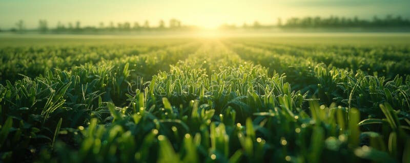 Sprouts in the Spring Field. Agriculture Banner. Sprouting Seeds from a ...