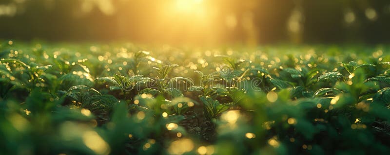 Sprouts in the Spring Field. Agriculture Banner. Sprouting Seeds from a ...
