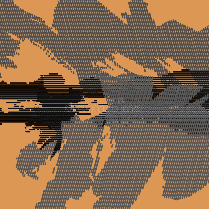 Spruce Abstraction 2 Orange Hatch Landscape Stock Illustration ...