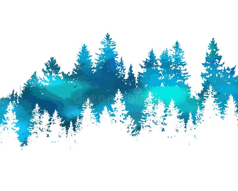 Forest Silhouette . Tree Silhouette Panorama. Vector Illustration Stock ...