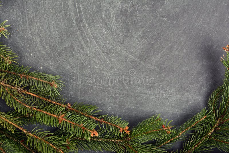 Chalkboard with Christmas Decoration, Copy Space Stock Photo - Image of ...