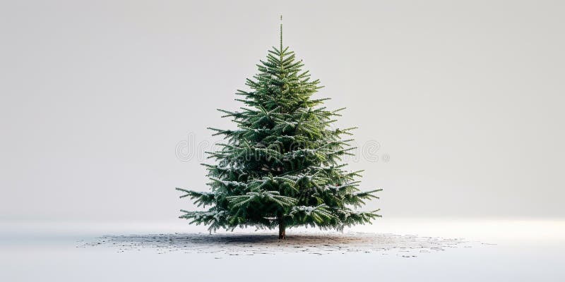 Spruce on a Light Background with Shadow Stock Image - Image of winter ...