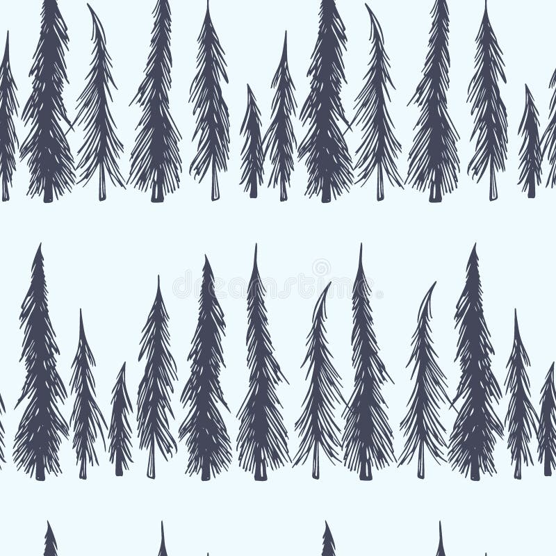 Spruce seamless pattern stock vector. Illustration of doodle - 82246235