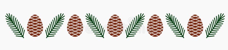 Spruce Tree Cones and Branches Pattern Border Stock Vector ...