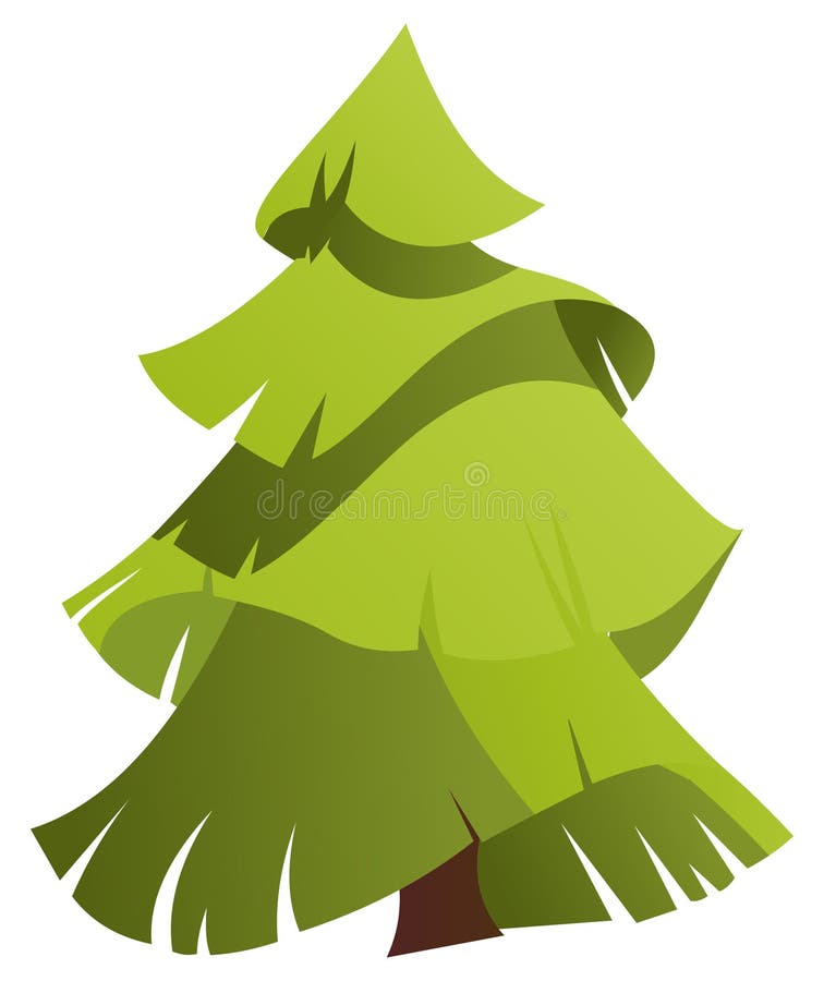 Spruce tree in the drawing stock vector. Illustration of abstract ...