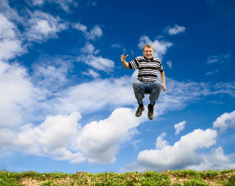 Sprung stockbild. Bild von blau, wiese, freiheit, nave - 11077785