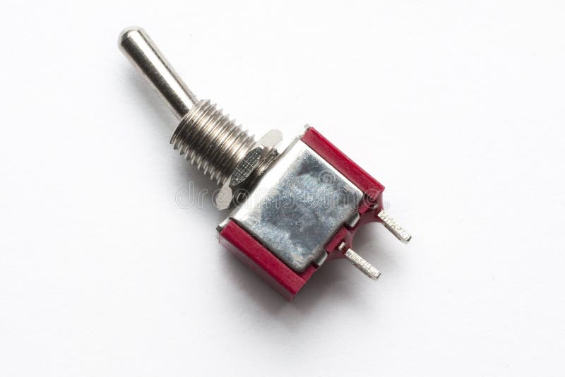 SPST Electronic Switch Component Isolated on White Background Stock ...