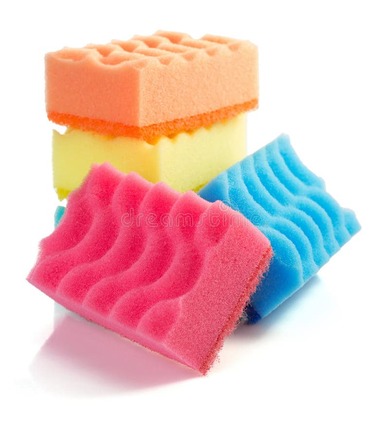 Spugna Di Pulizia Isolata Su Bianco Fotografia Stock - Immagine di ...
