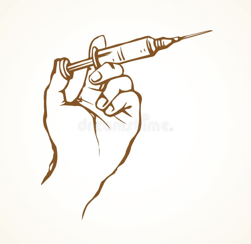 Spuit Ter Beschikking Vector Tekening Vector Illustratie - Illustration ...