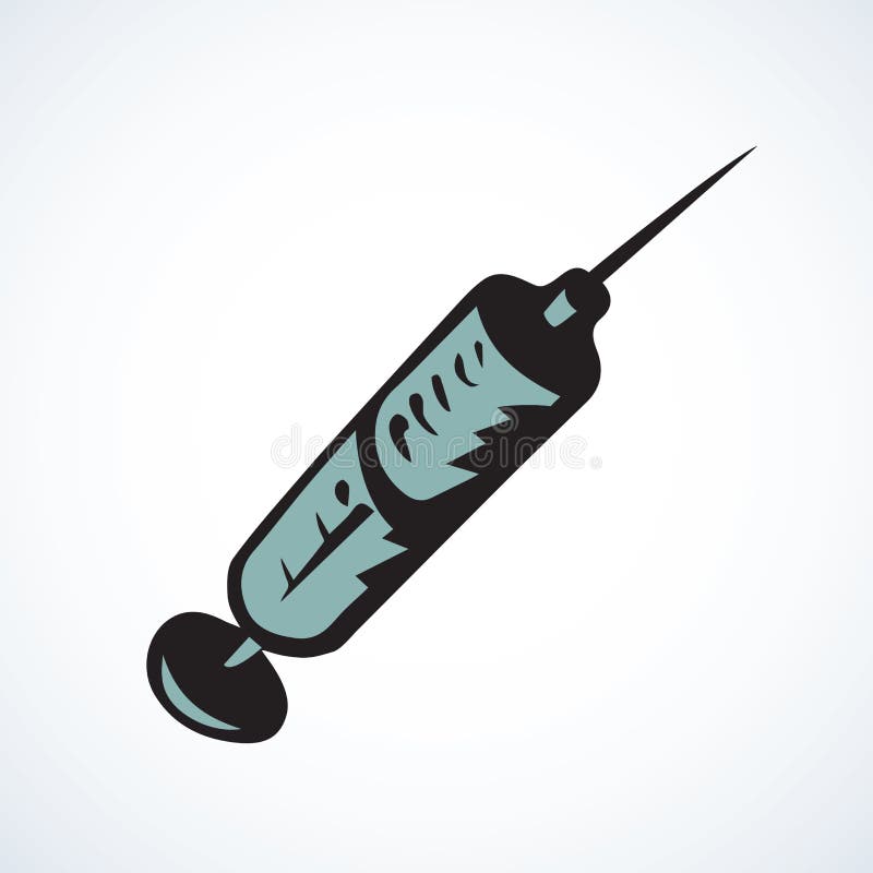 Spuit Vector tekening vector illustratie. Illustration of hulp - 98390941