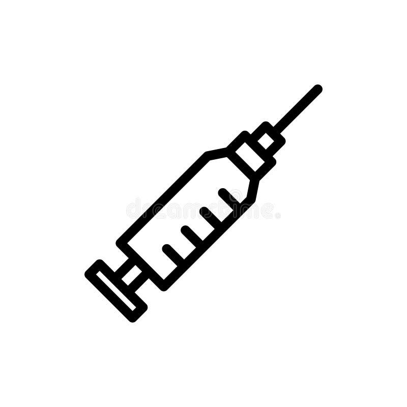 Spuit vlak pictogram vector illustratie. Illustration of immunisering ...