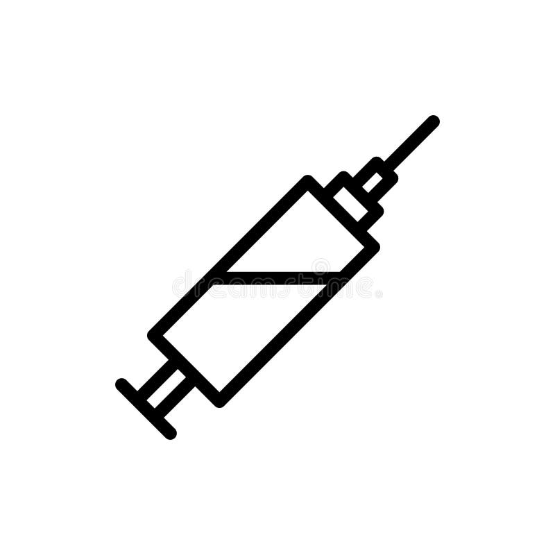 Spuit vlak pictogram vector illustratie. Illustration of immunisering ...