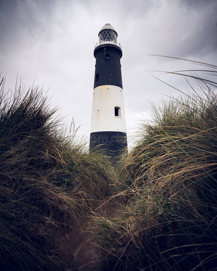 Spurn Point Lighthouse and Marram Grass Stock Photo - Image of rope ...