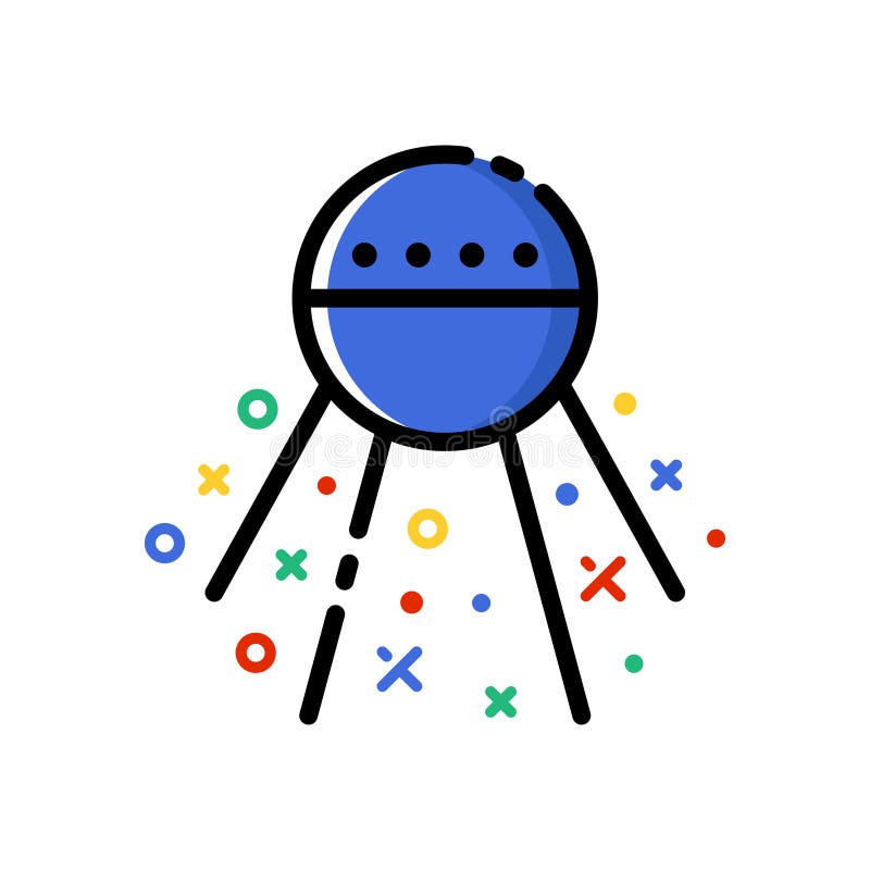 Sputnik Colourful Vector Illustration. Space Exploration Icon. Stock ...