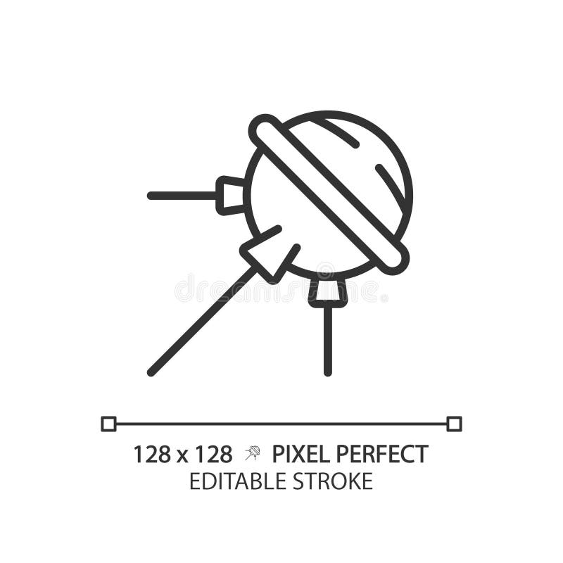 Sputnik Pixel Perfect Linear Icon Stock Illustration - Illustration of ...