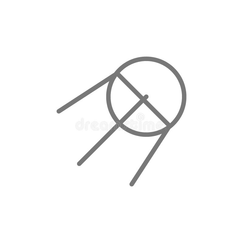 Sputnik Line And Glyph Icon, Space And Shuttle, Satellite Sign, Vector ...
