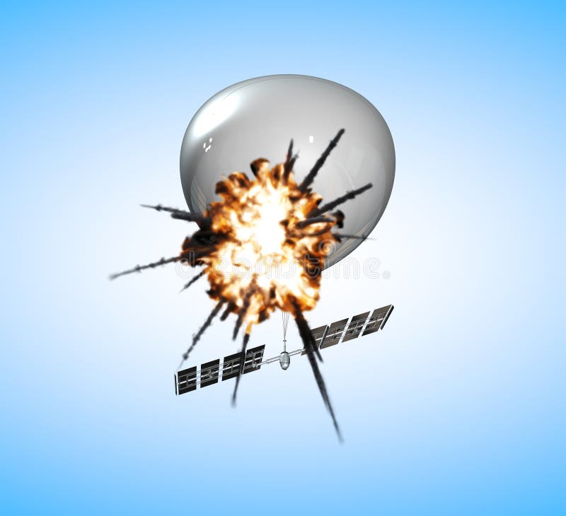 Spy Balloon. Weather Balloon with Solar Panels. View from the Ground ...