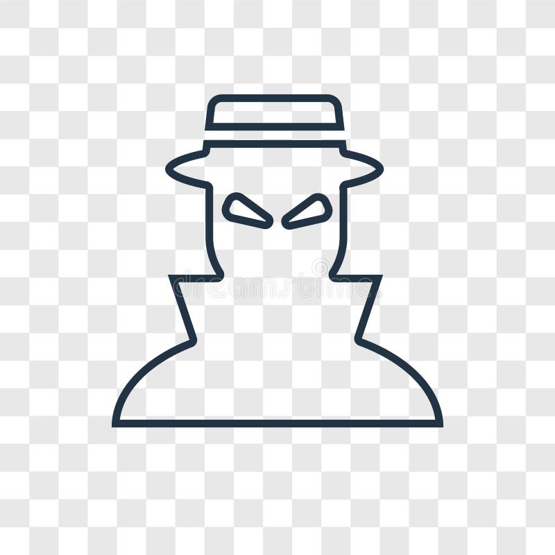 Spy Concept Vector Linear Icon Isolated on Transparent Background, Spy ...