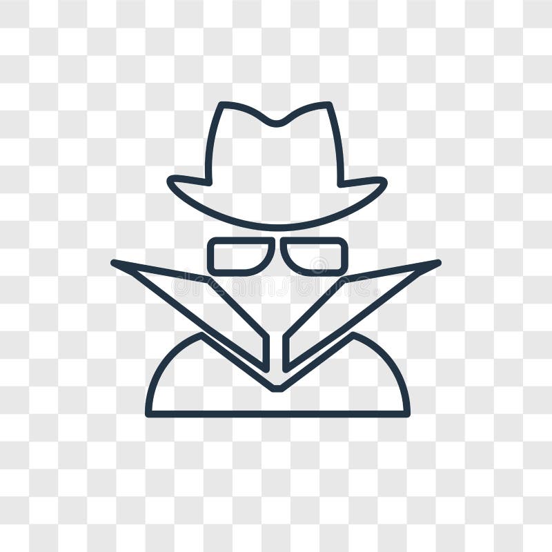 Spy Concept Vector Linear Icon Isolated on Transparent Background, Spy ...