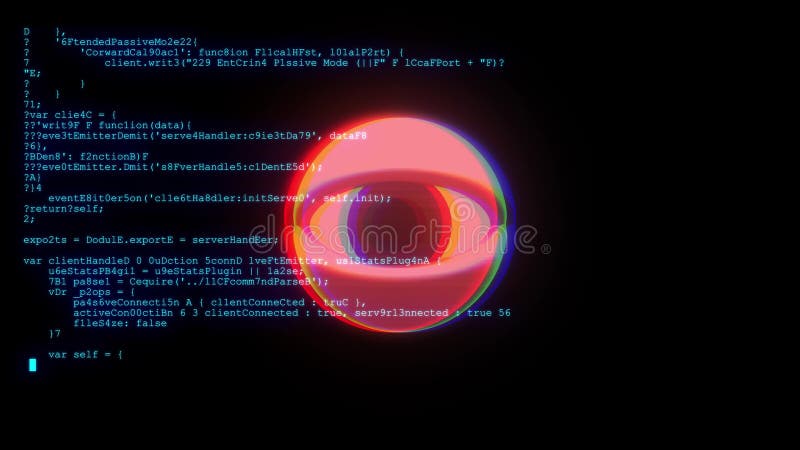 Spy Hacker Wathing Eye With Encrypted Fast Long Scrolling Programming Security Hacking Code Data