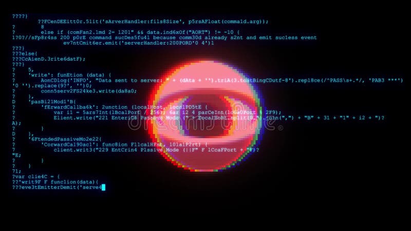 Spy Hacker Wathing Eye With Encrypted Programming Security Hacking Code Data Flow Stream On