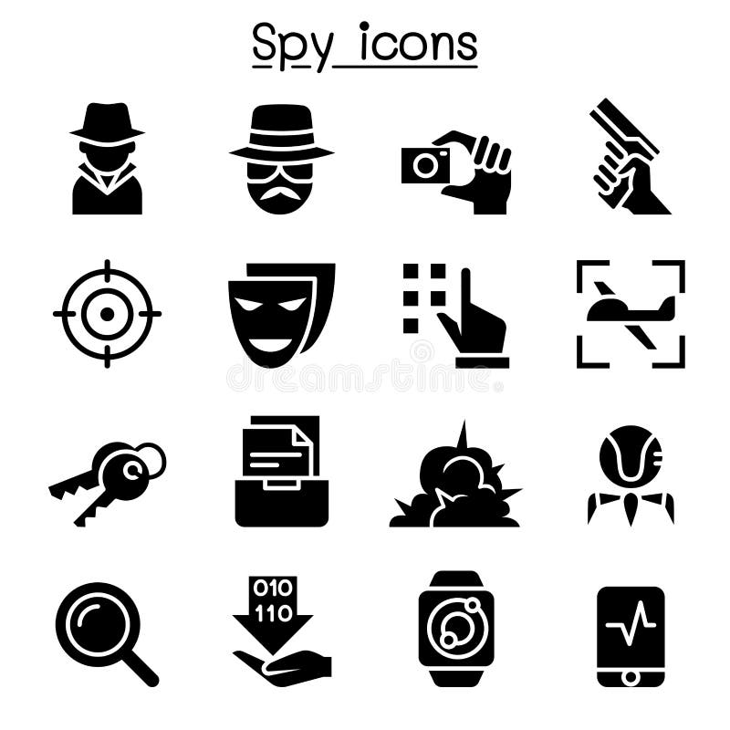 Spy Icon Set Illustration Graphic Design Stock Illustration ...