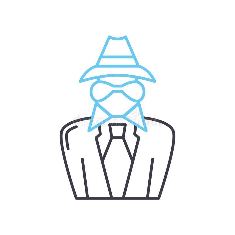 Spy Line Icon, Outline Symbol, Vector Illustration, Concept Sign Stock ...