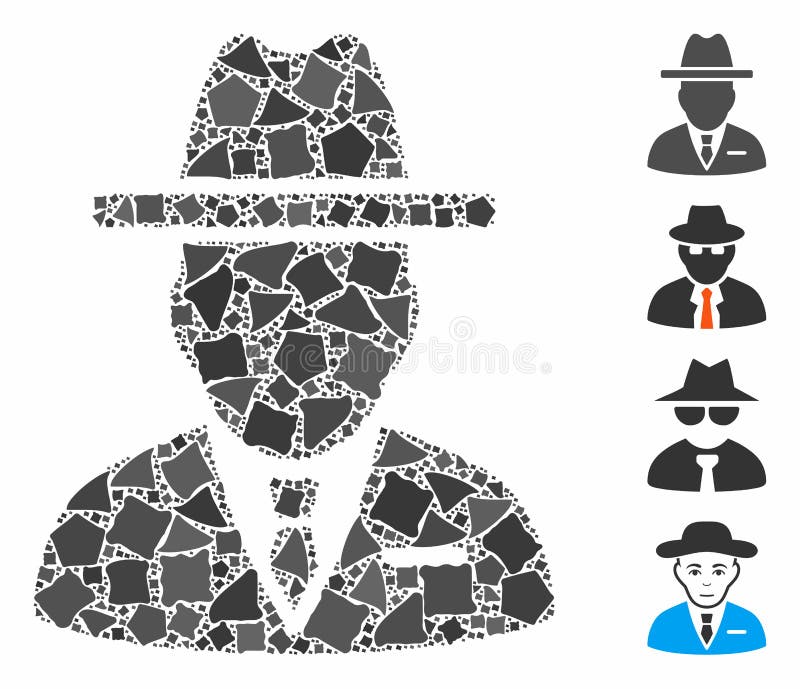 Spy Person Composition Icon of Rough Elements Stock Illustration ...