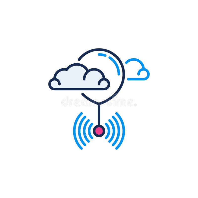 Spy Radiosonde Flying in Clouds Vector Concept Colored Icon Stock ...