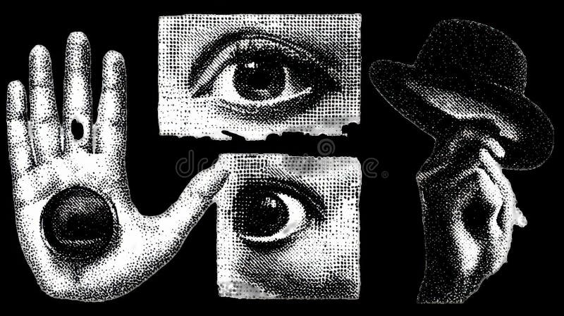 Spy Using Disguise, Watching and Hiding with Halftone Effect on ...