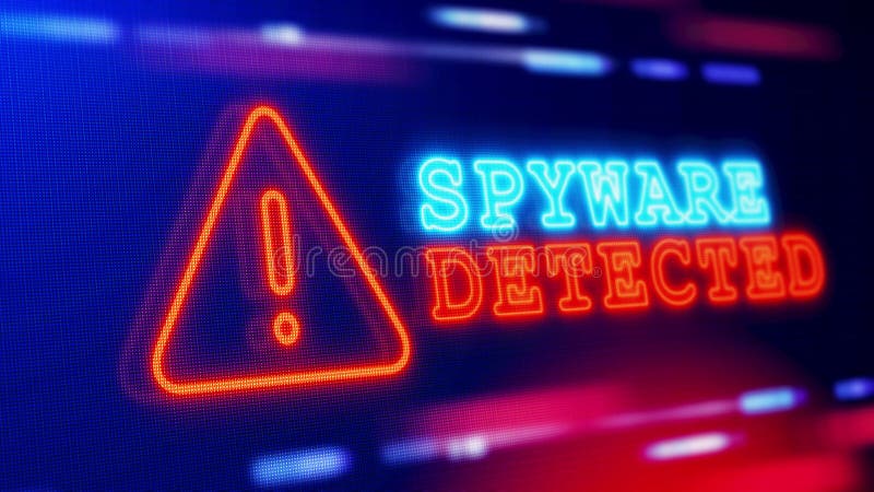 Spyware Detected Warning Alert Screen Loop Blinking Glitch Animation ...