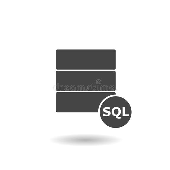 Sql-databasepictogram Met Logo Met Schaduw Vector Illustratie - Illustration of informatie ...