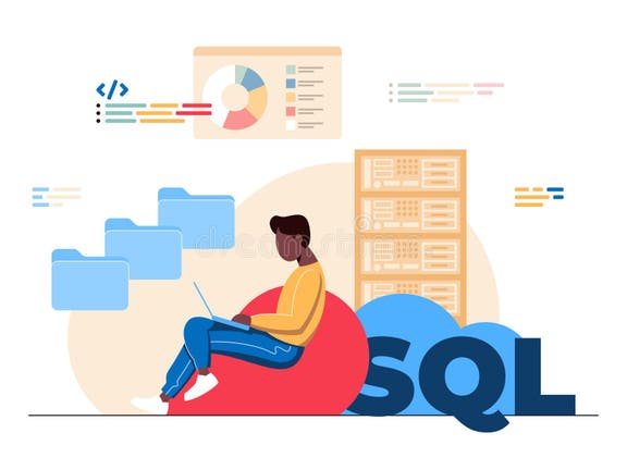 SQL Developer, Flat Vector Illustration Programming Language Stock ...