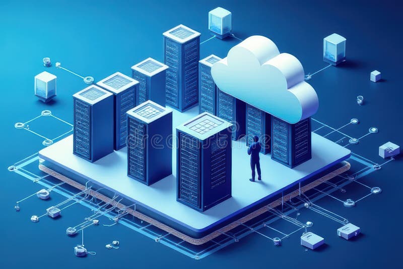 SQL Server Hosting and Cloud Computing Diagram Stock Illustration - Illustration of management ...